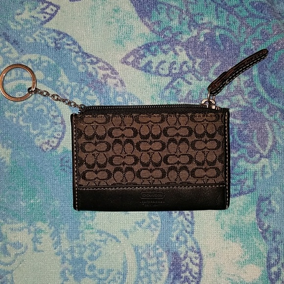 Coach | Bags | Coach Key Ring Skinny Mini Id Wallet Black | Poshmark